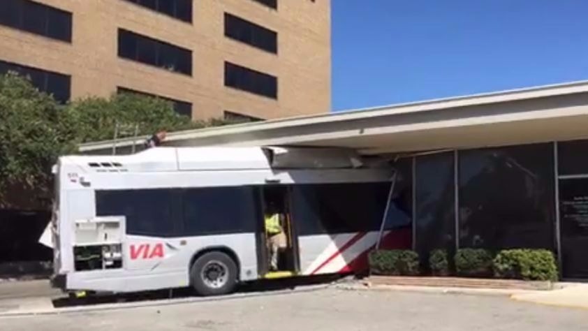 VIA bus crashes into building after colliding with truck downtown ...