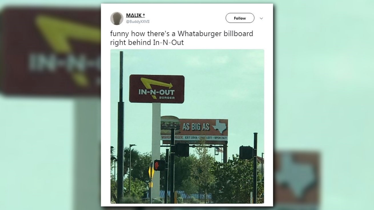 Whataburger billboard behind In-N-Out causes social media stir | wcnc.com