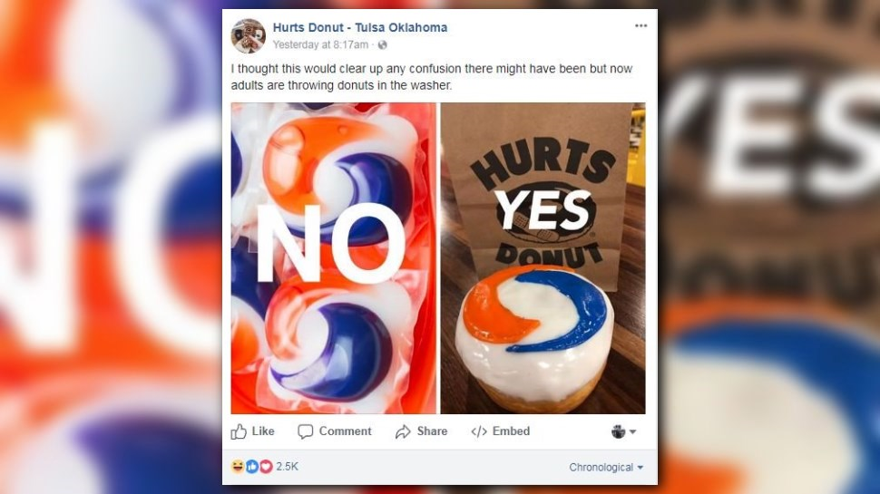 Doughnut shop pokes fun at 'Tide Pod Challenge' viral trend | kens5.com